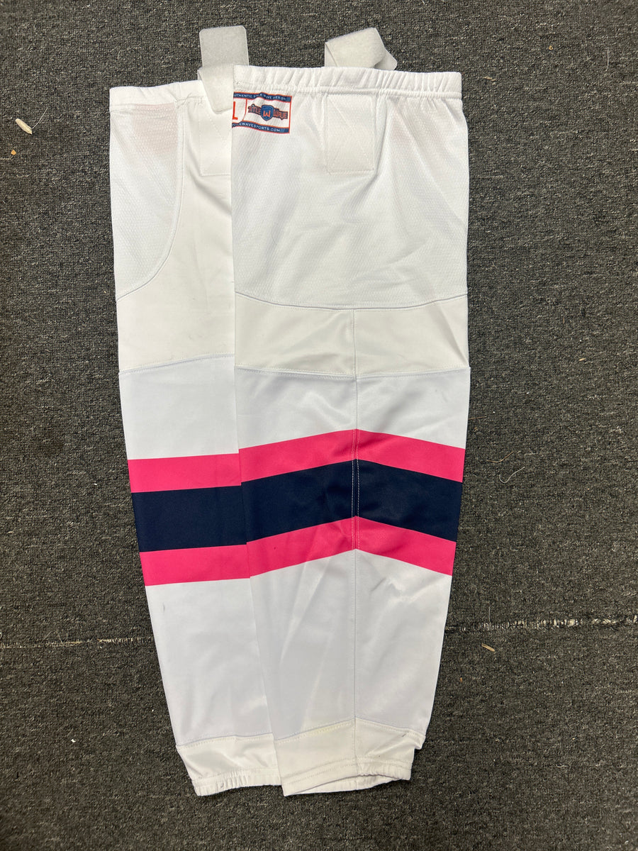 Pink and Navy Stripe Hockey Pro Stock Socks – Never Made It Pro Stock